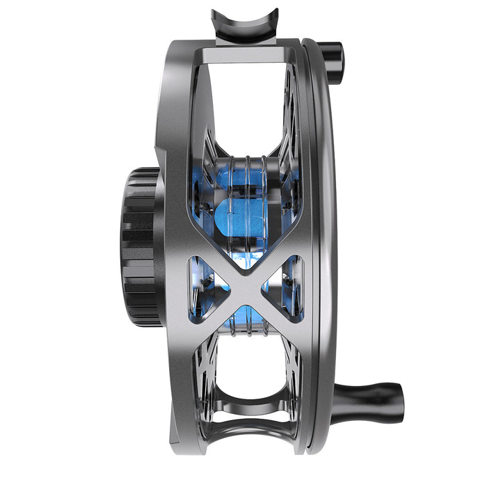Lock Fly Reel Blue Hub